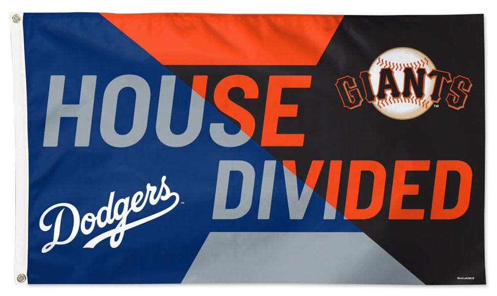 Dodgers vs Giants Flag 3x5 House Divided Rivalry MLB