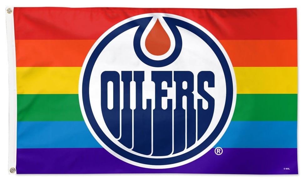Edmonton Oilers Flag 3x5 Pride Rainbow NHL Hockey