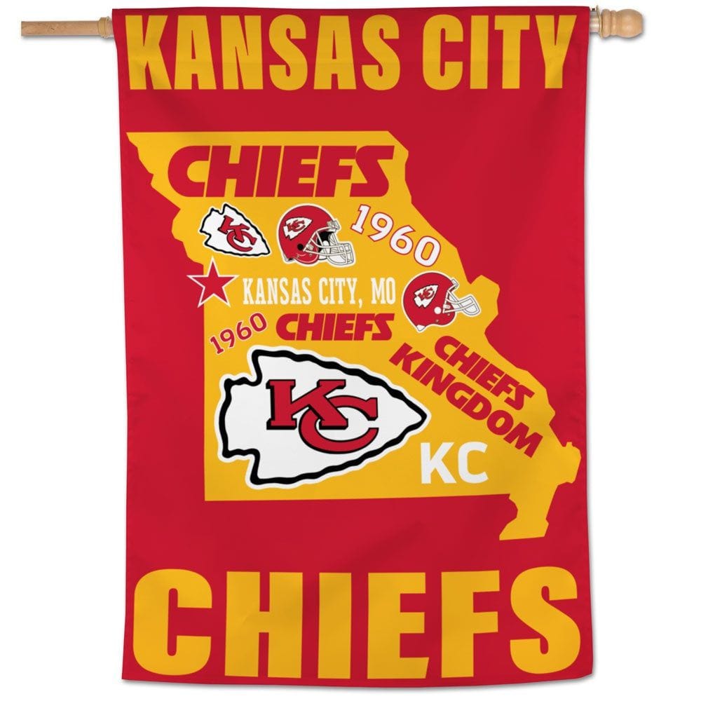 Kansas City Chiefs Flag Vertical State Banner
