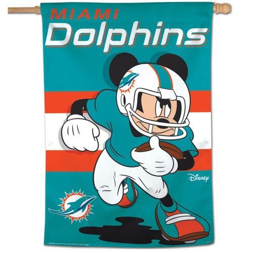 Miami Dolphins Flag Mickey Mouse Football Banner NFL