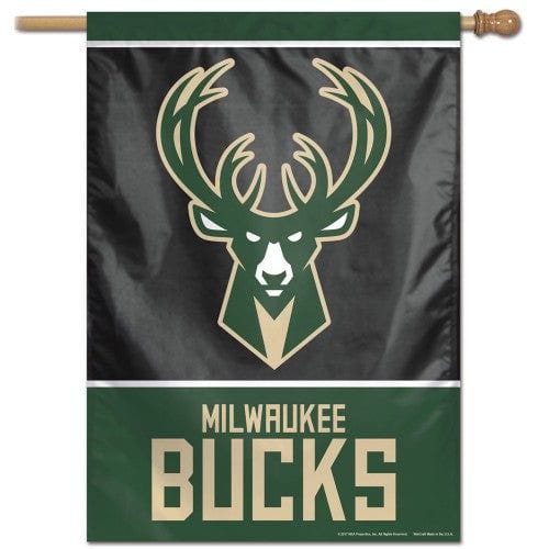 Milwaukee Bucks Flag Vertical House Banner 28x40 NBA