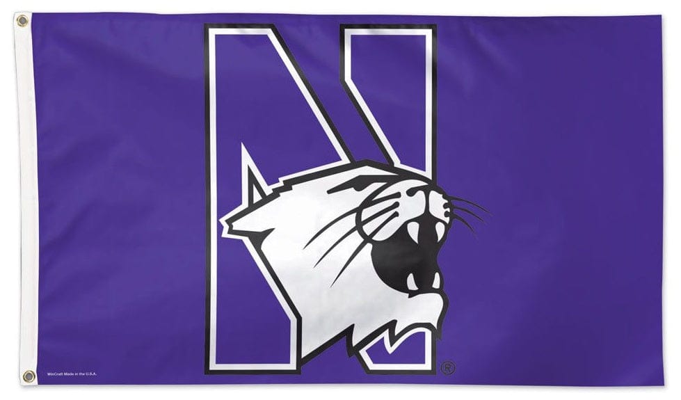 Northwestern Wildcats Logo Flag 3x5 Purple | Heartland Flags