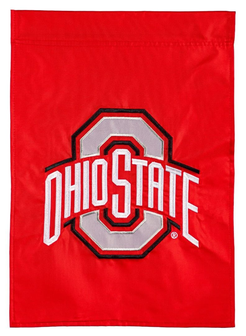 Ohio State Buckeyes Garden Flag 2 Sided Applique Logo