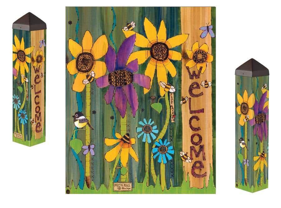 Peace Garden Art Pole 20 Inches Tall Garden Post