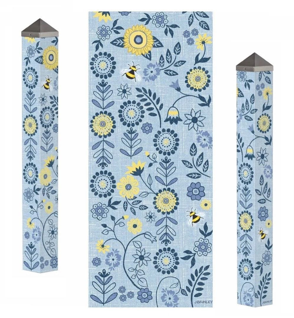 Sunflower Bee Art Pole 40 Inches Tall Welcome Jennifer Brinley