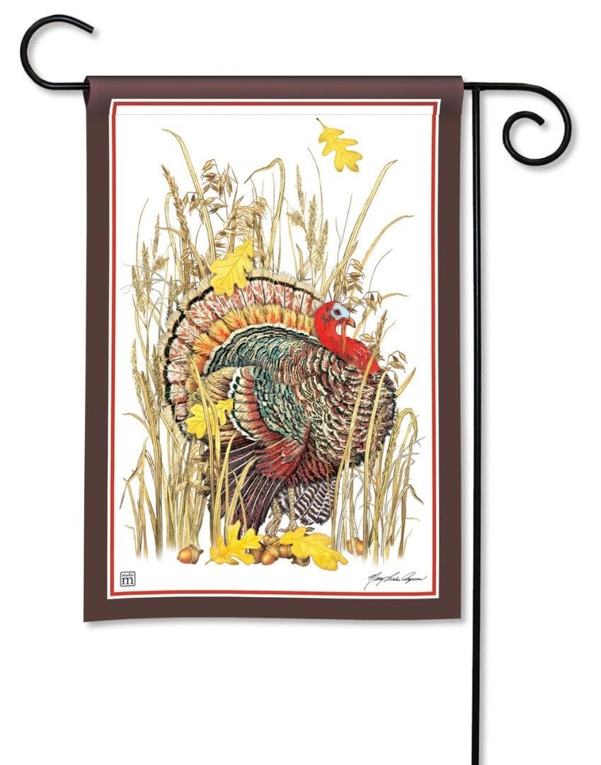 Turkey Hideout Garden Flag 2 Sided Thanksgiving